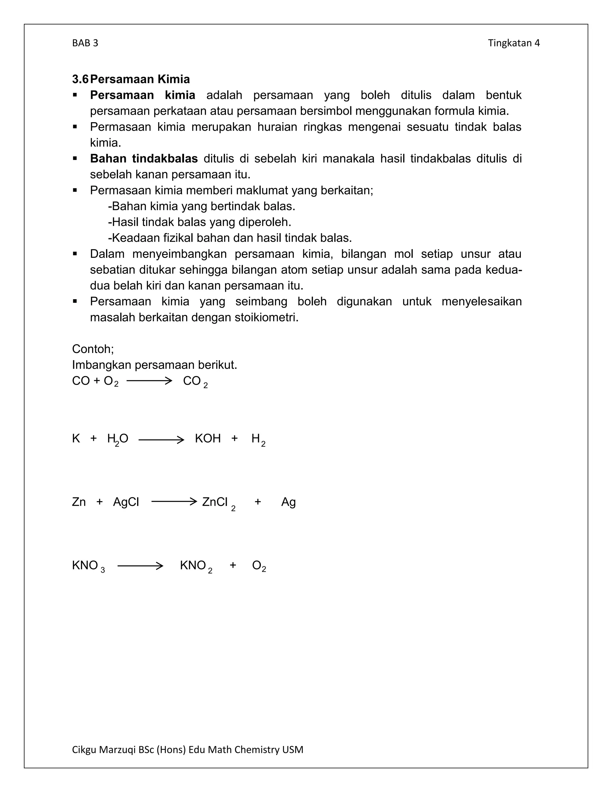 Formula dan persamaan kimia | PDF
