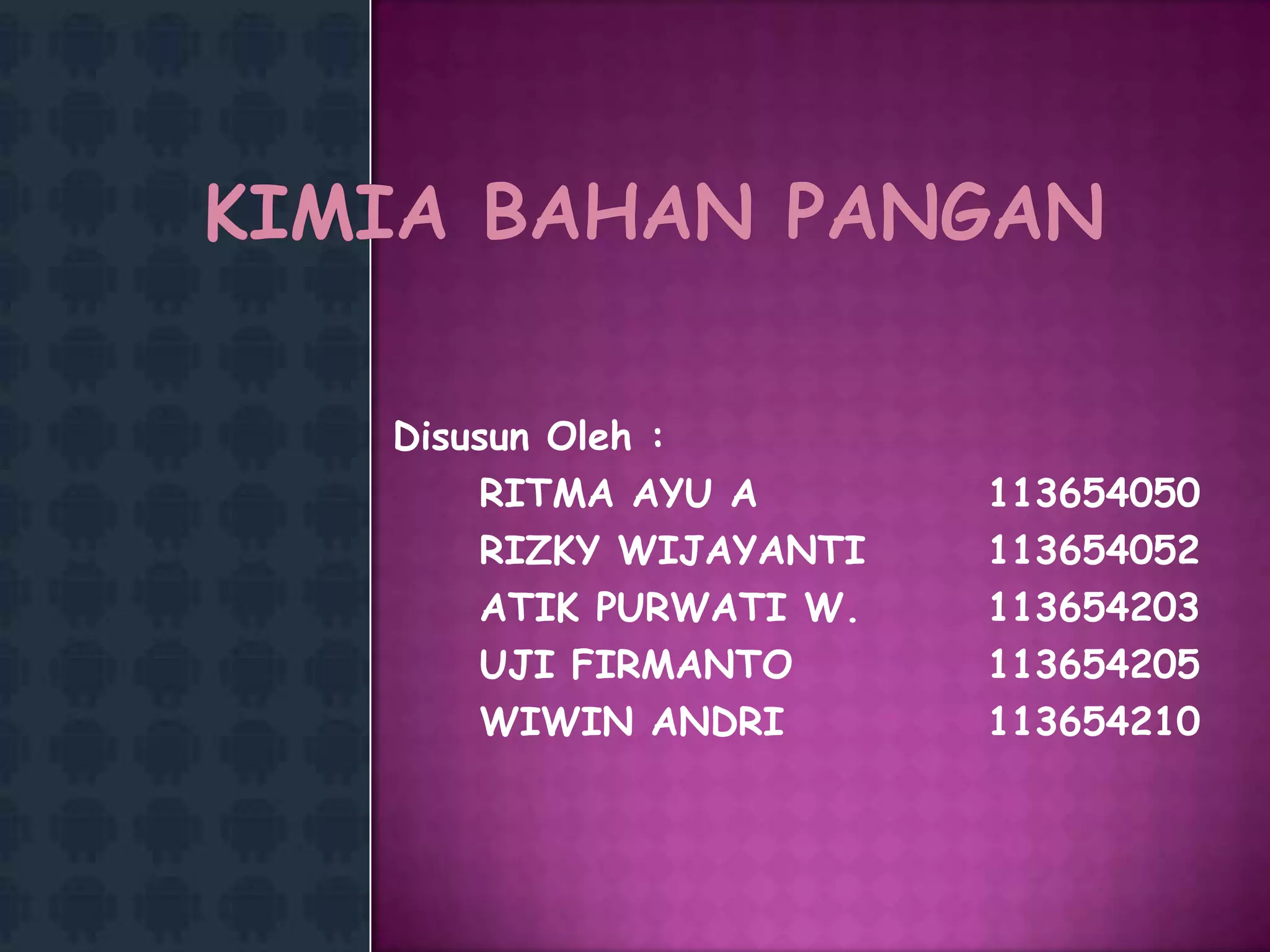 Kimia bahan pangan ppt | PPTX