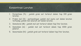 Matakuliah Kimia Larutan yang membahas tentang sifat-sifat larutan | PPT