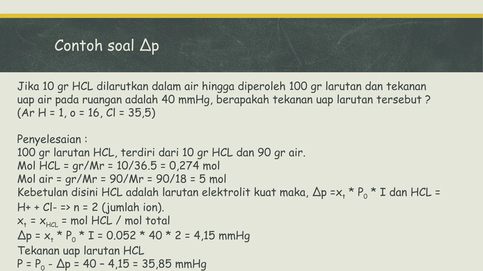 KIMIA DASAR MENGENAI BERBAGAI MACAM LARUTAN KIMIA | PPTX