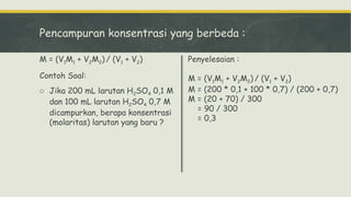 KIMIA DASAR MENGENAI BERBAGAI MACAM LARUTAN KIMIA | PPTX