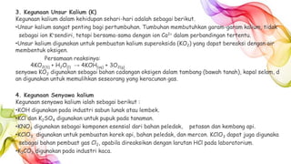 Kimia Unsur "ALKALI" (Kegunaan,Kelimpahan,dan proses pembuatan) | PPTX