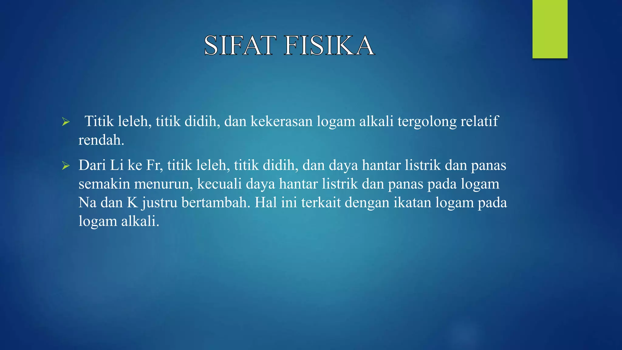 Logam Alkali - Unsur, Sifat-sifat, Contoh Soal | PPTX