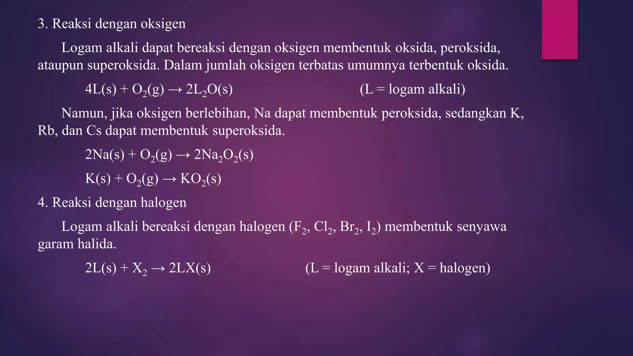 Logam Alkali - Unsur, Sifat-sifat, Contoh Soal | PPTX
