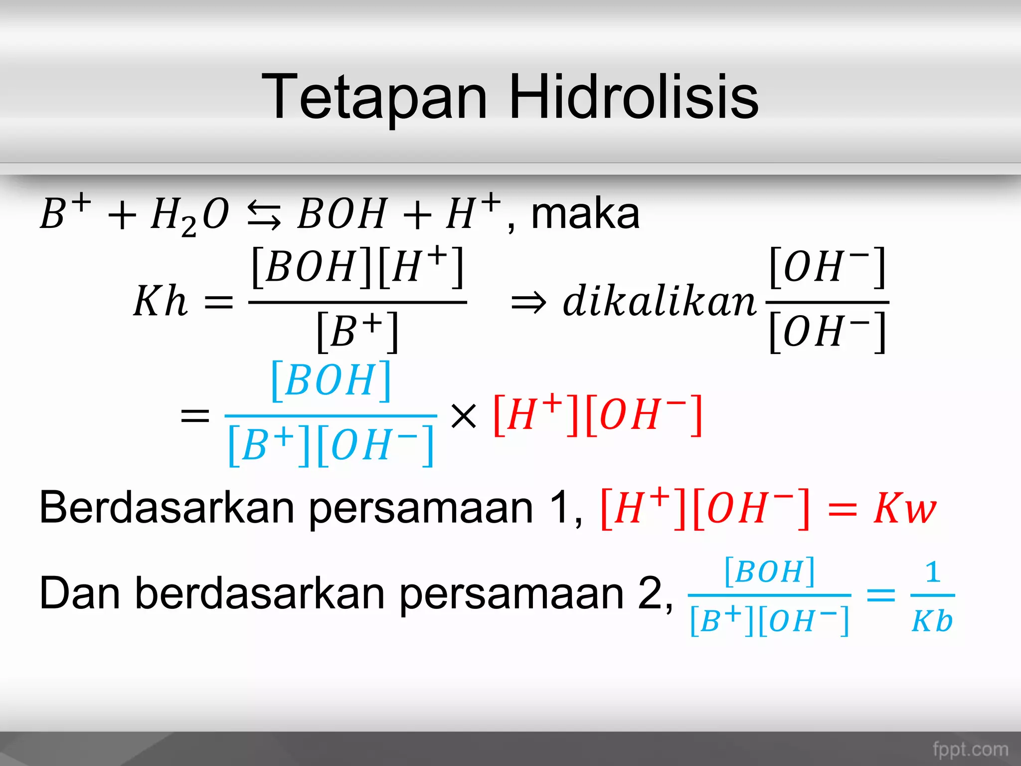 Penurunan Rumus Hidrolisis Garam (Asam) | PPTX