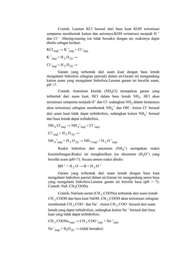 Laporan Kimia_Hidrolisis Garam | DOCX