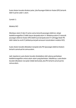 Kimia Ikatan Kovalen | DOCX