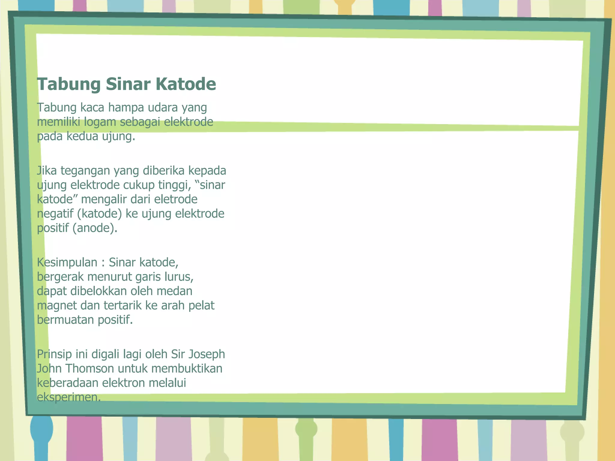 Kimia Kelas X mengenai penemuan partikel sub atom | PPTX