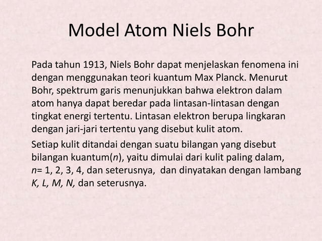 TEORI KUANTUM DAN MODEL ATOM BOHR | PPT