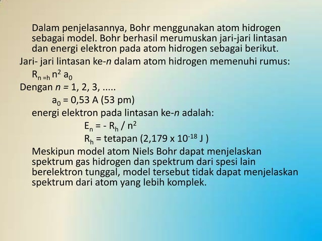 Teori Kuantum dan Model Atom Bohr | PPT