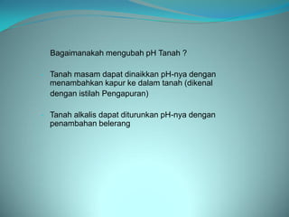 Dasar-Dasar Ilmu Tanah: kimia kesuburan tanah dan unsur hara tanaman | PDF