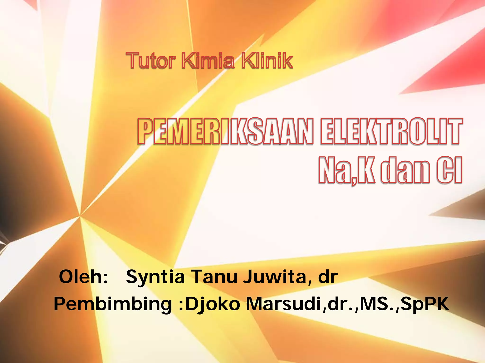 Kimia klinik tutor 1 | PDF