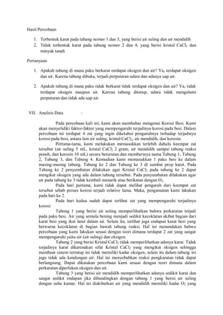 Laporan Kimia_korosi besi | PDF