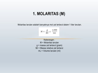PPT UNTUK PERSENTASI KIMIA TENTANG LARUTAN | PPTX