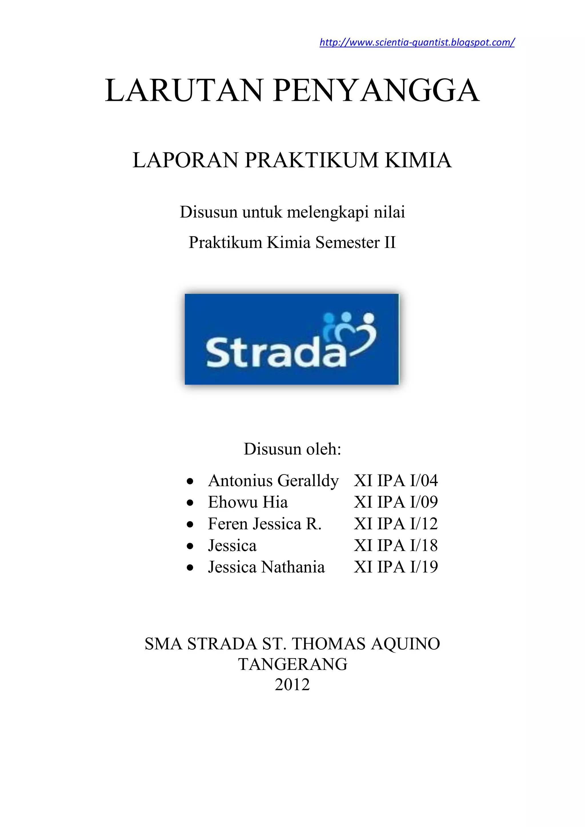 Laporan Praktikum Kimia_Larutan Penyangga | PDF