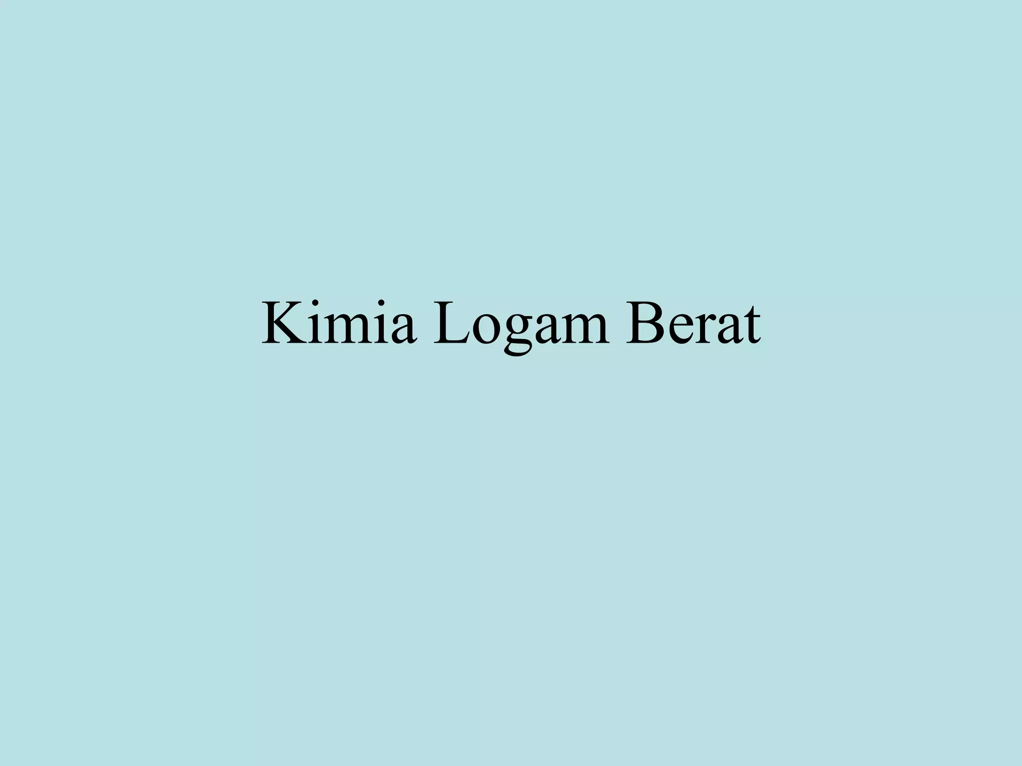 Kimia logam berat | PDF