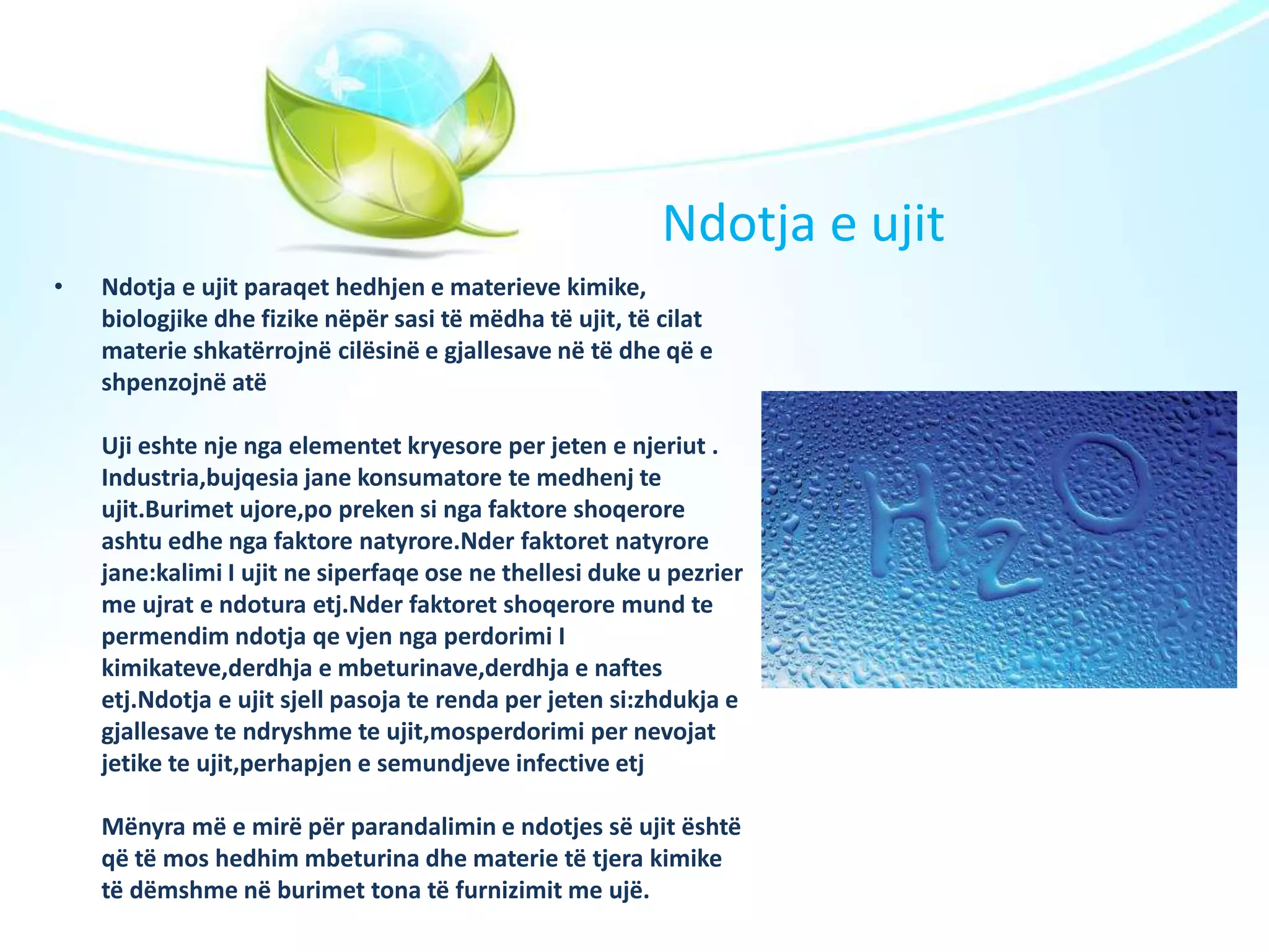 Kimia ne mbrojtje te mjedisit | PPTX