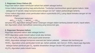 Kimia Unsur Alkali "Kegunaan,Kelimpahan,Proses Pembuatan" | PPTX