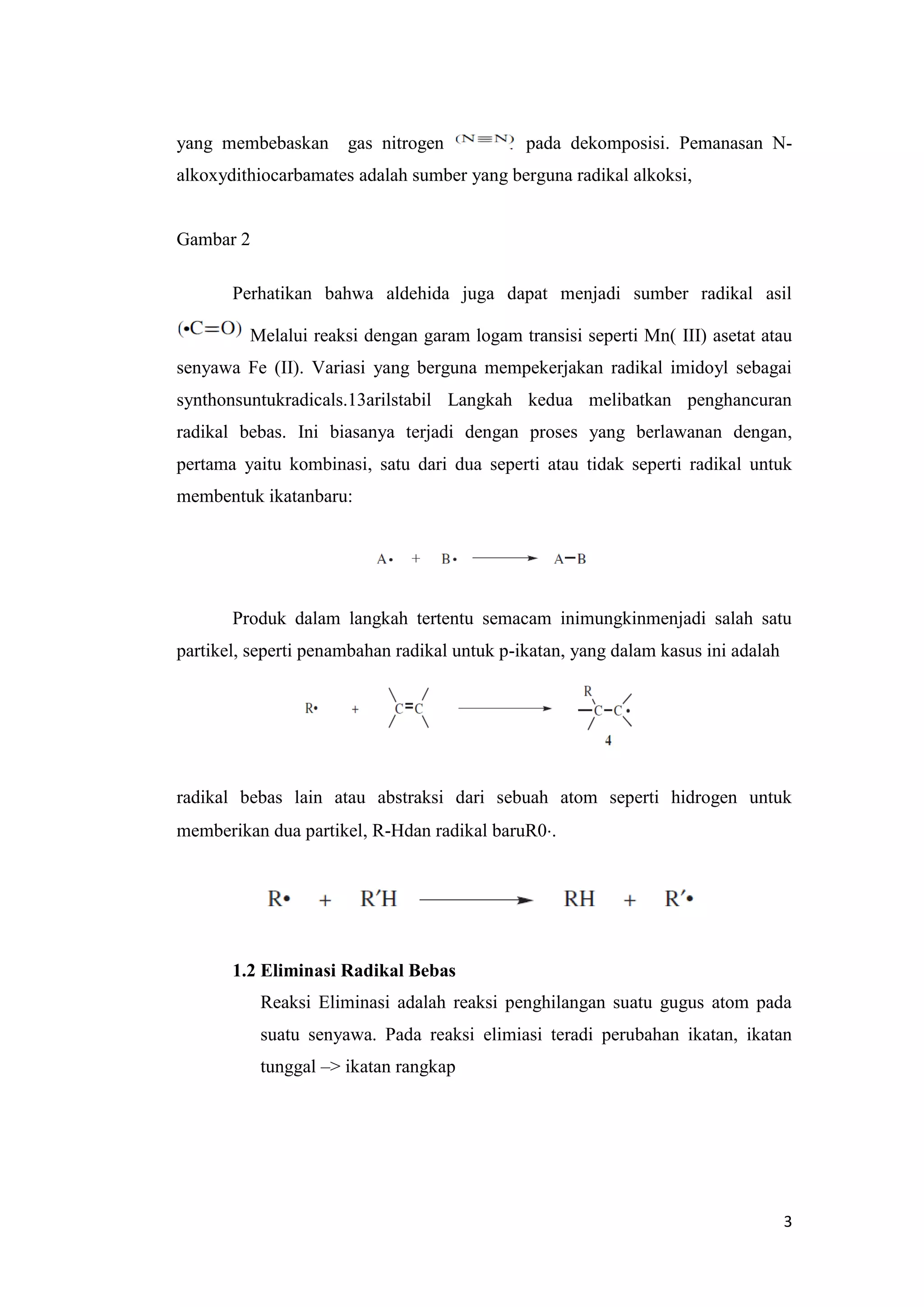 Reaksi Eliminasi Radikal Bebas | PDF