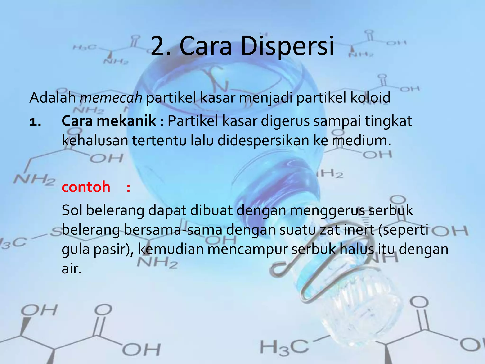 Kimia pembuatan koloid | PPTX