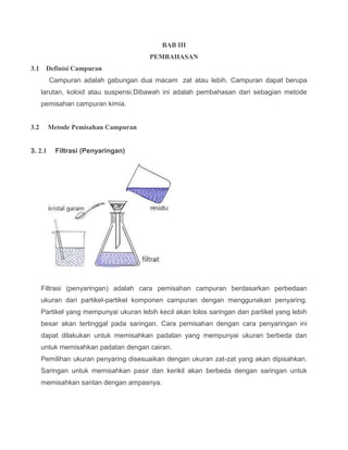 Kimia pemisahan campuran | DOCX
