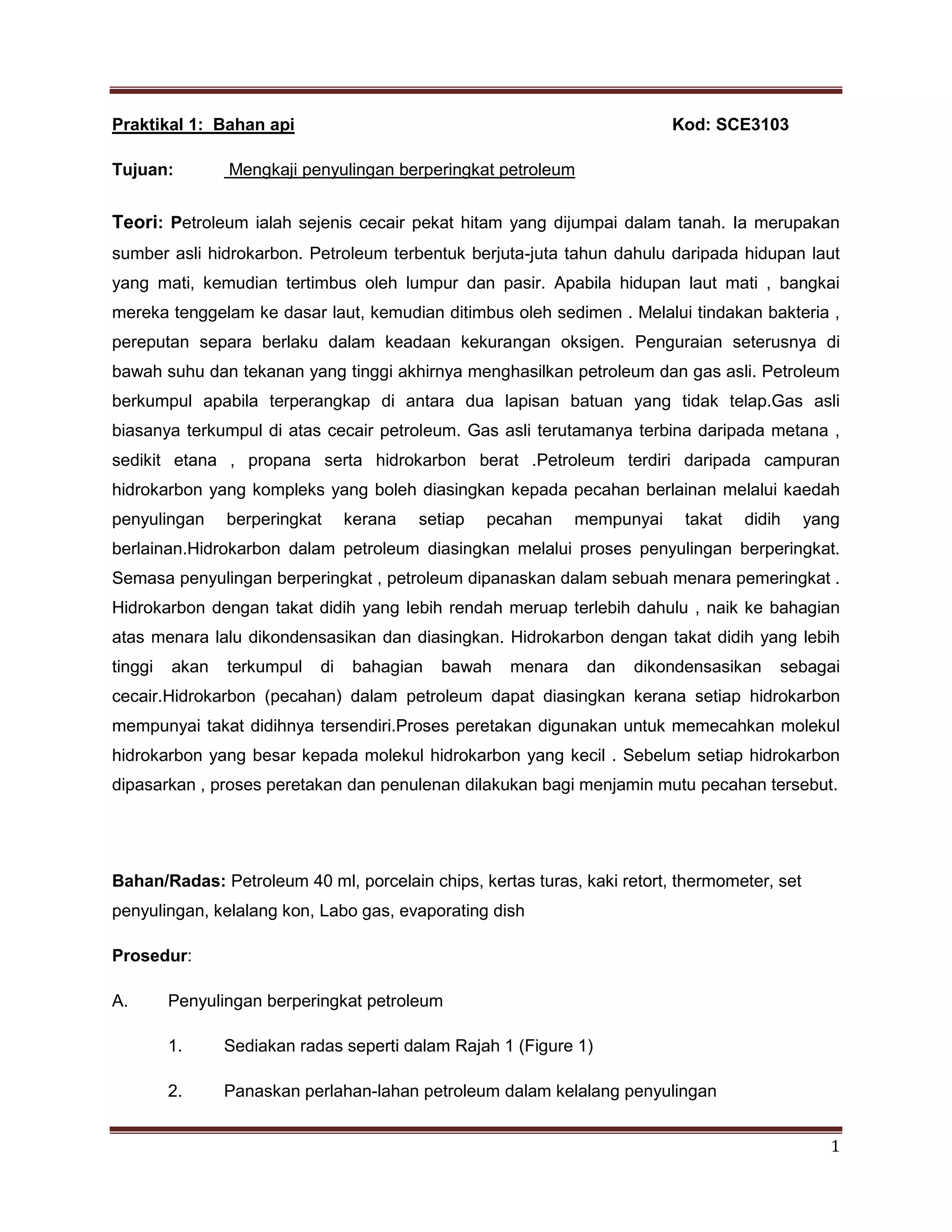 Kimia praktikal 1 | DOCX