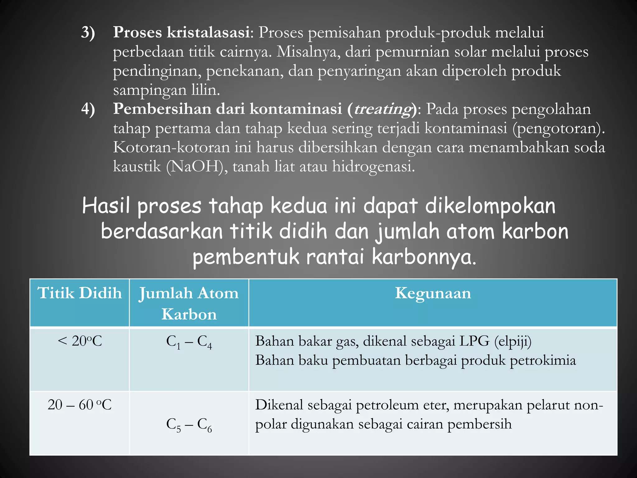[Kimia} proses pengolahan minyak bumi | PPT