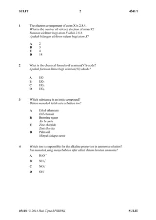 Kimia sbp skema jaw | PDF
