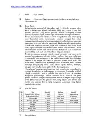 Laporan Praktikum Kimia_uji protein | PDF