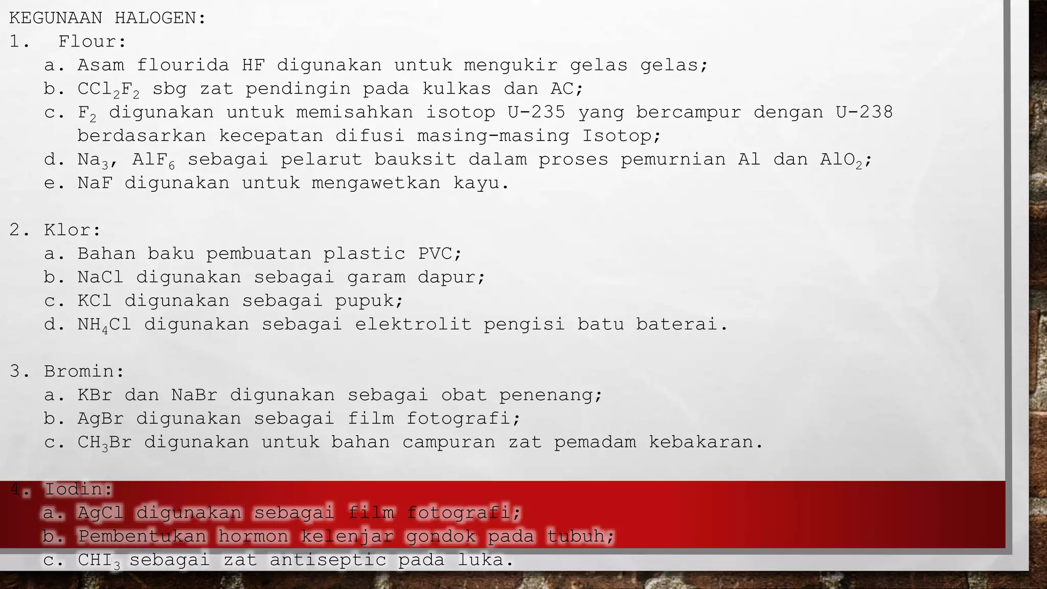 Kimia unsur, Halogen | PPTX