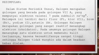 Kimia unsur, Halogen | PPT