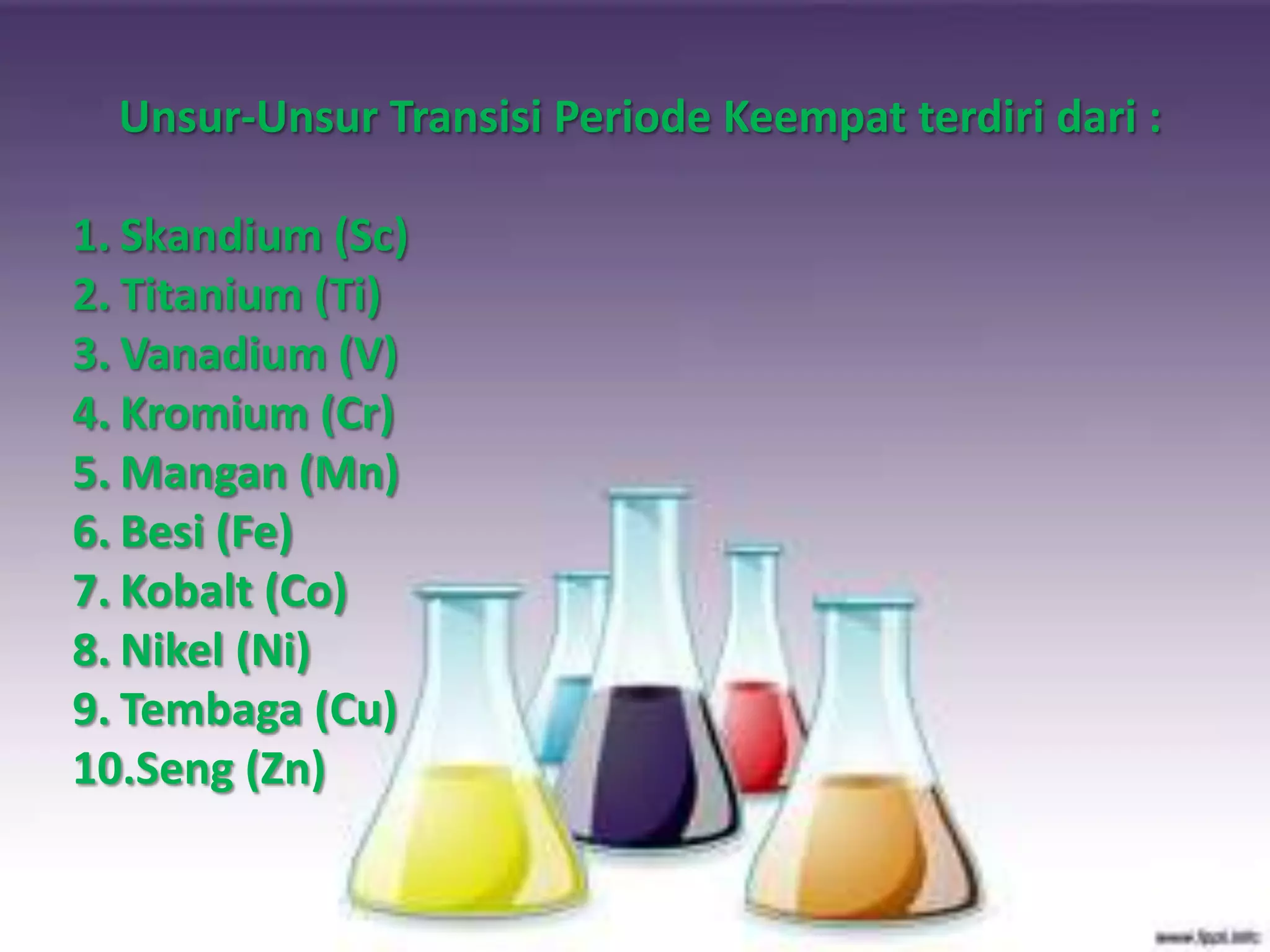Kimia unsur (Unsur Transisi Periode Keempat) | PPTX