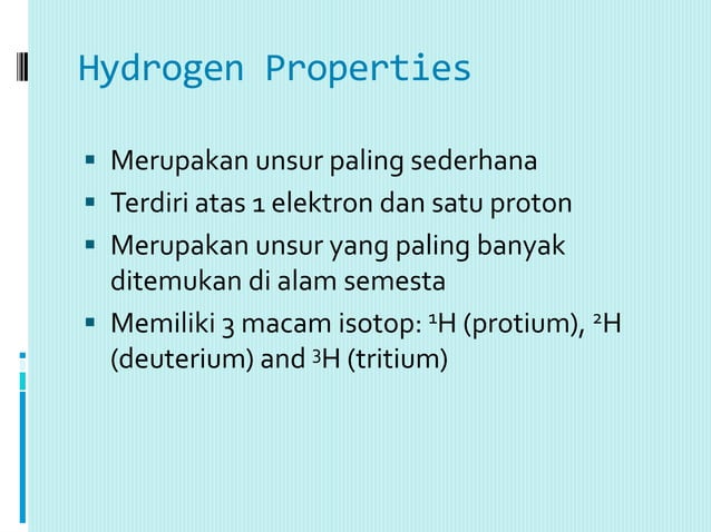 Kimia unsur (pert.2 hidrogen) | PPTX