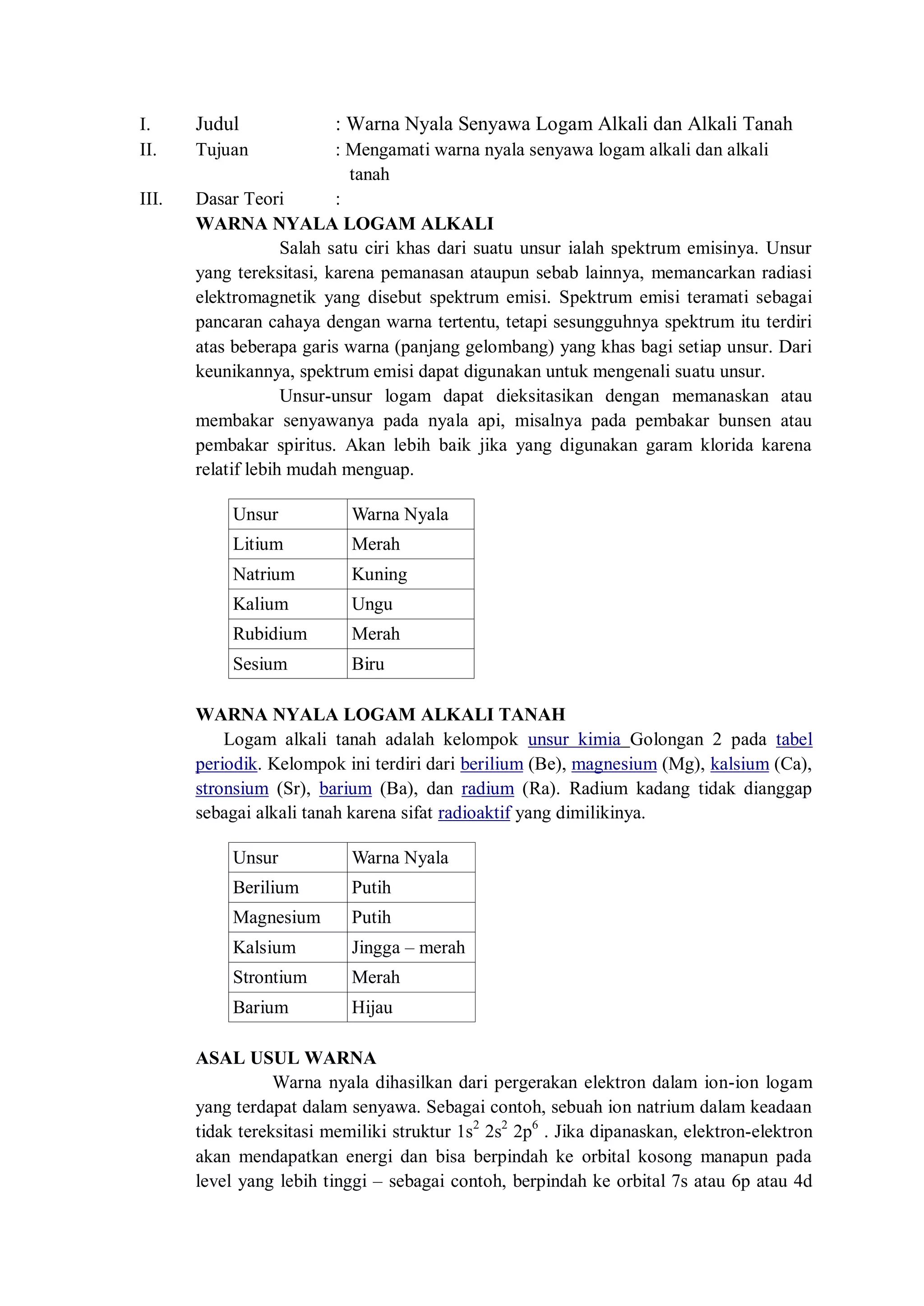 Laporan Praktikum Kimia_Warna Nyala | PDF