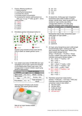 SOAL Penilaian Akhir Tahun (PAT) Kimia Kelas XI IPA | PDF