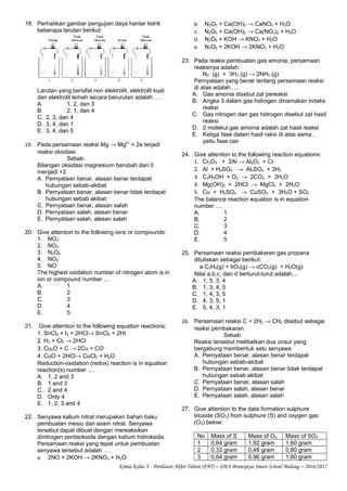 Latihan Penilaian Akhir Tahun (PAT) Kimia Kelas X | PDF