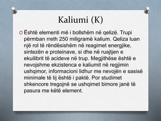 roli i elementeve kimike ne organizmin e njeriut | PPTX