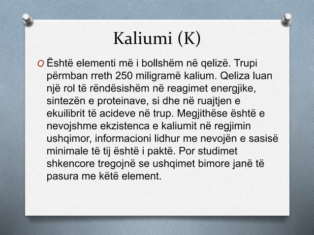 roli i elementeve kimike ne organizmin e njeriut | PPTX