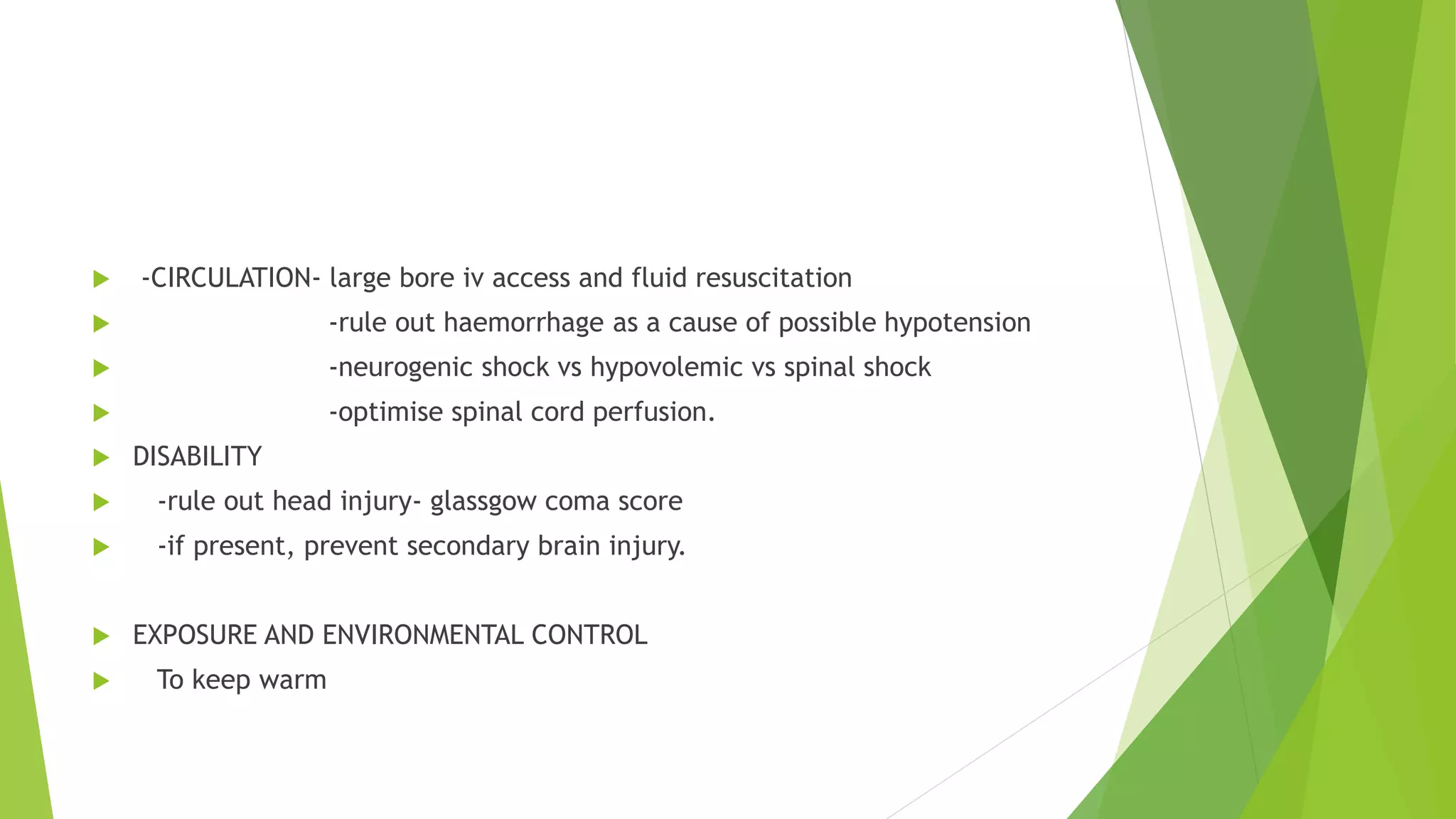 MANAGEMENT OF ACUTE SPINAL CORD INJURY. | PPTX