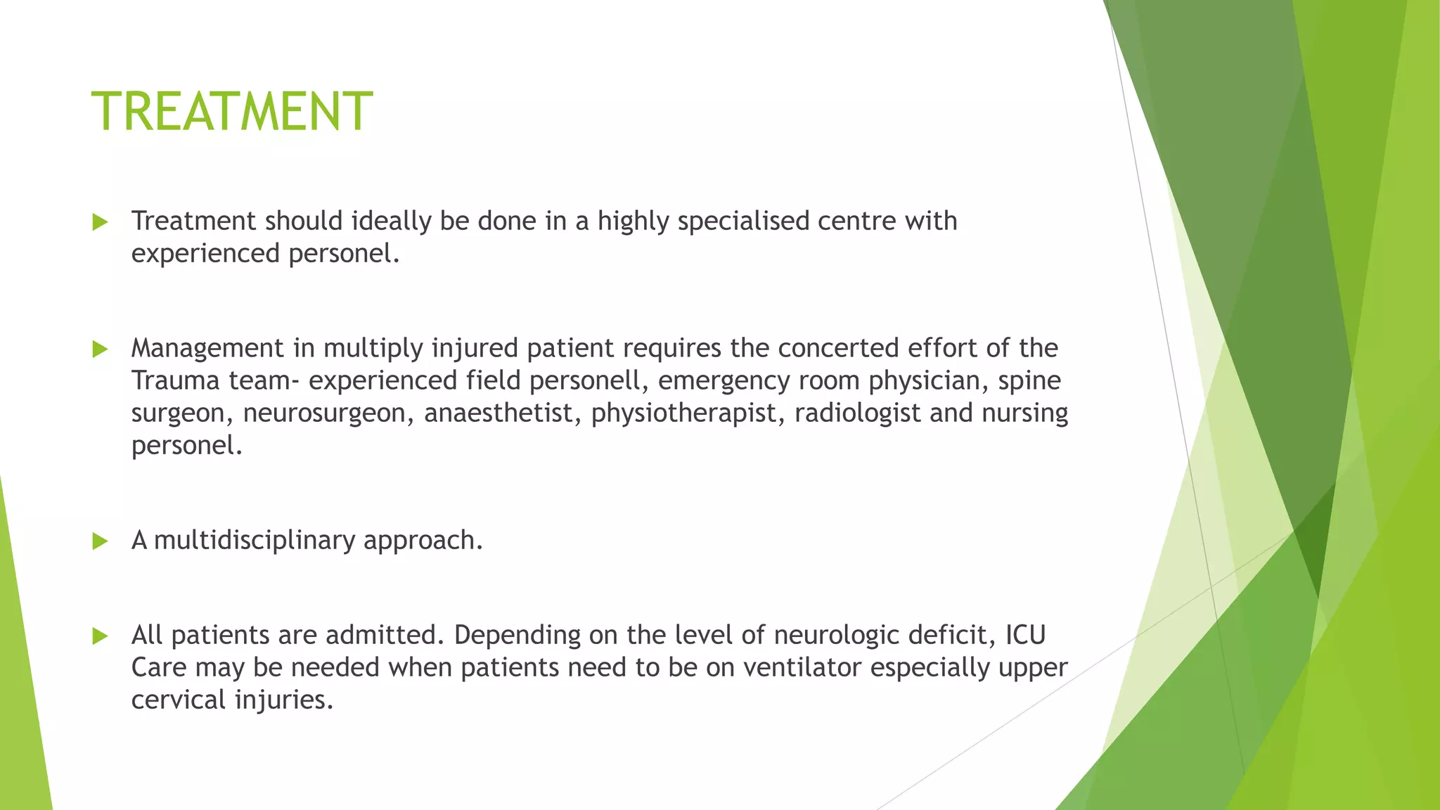 MANAGEMENT OF ACUTE SPINAL CORD INJURY. | PPTX