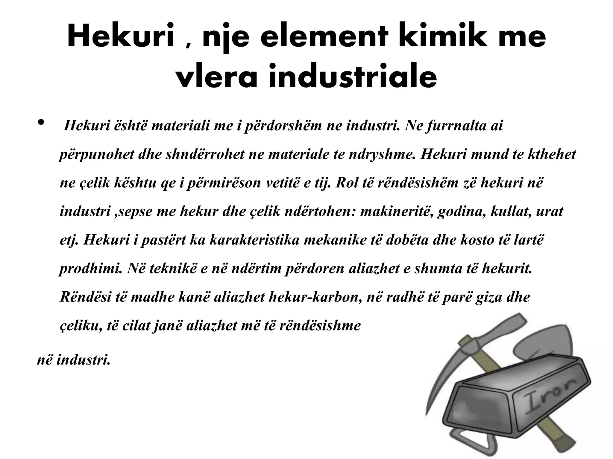 Hekuri ,elementi kimik me vlere... | PPTX