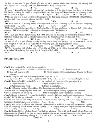 Kim loại kiềm và kiềm thổ 1 | DOC