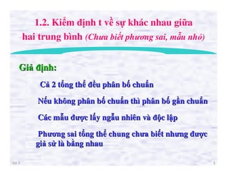 Kiểm định giả thiết & so sánh hai tổng thể | PDF