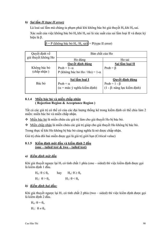 Kiểm định giả thuyết thống kê | PDF