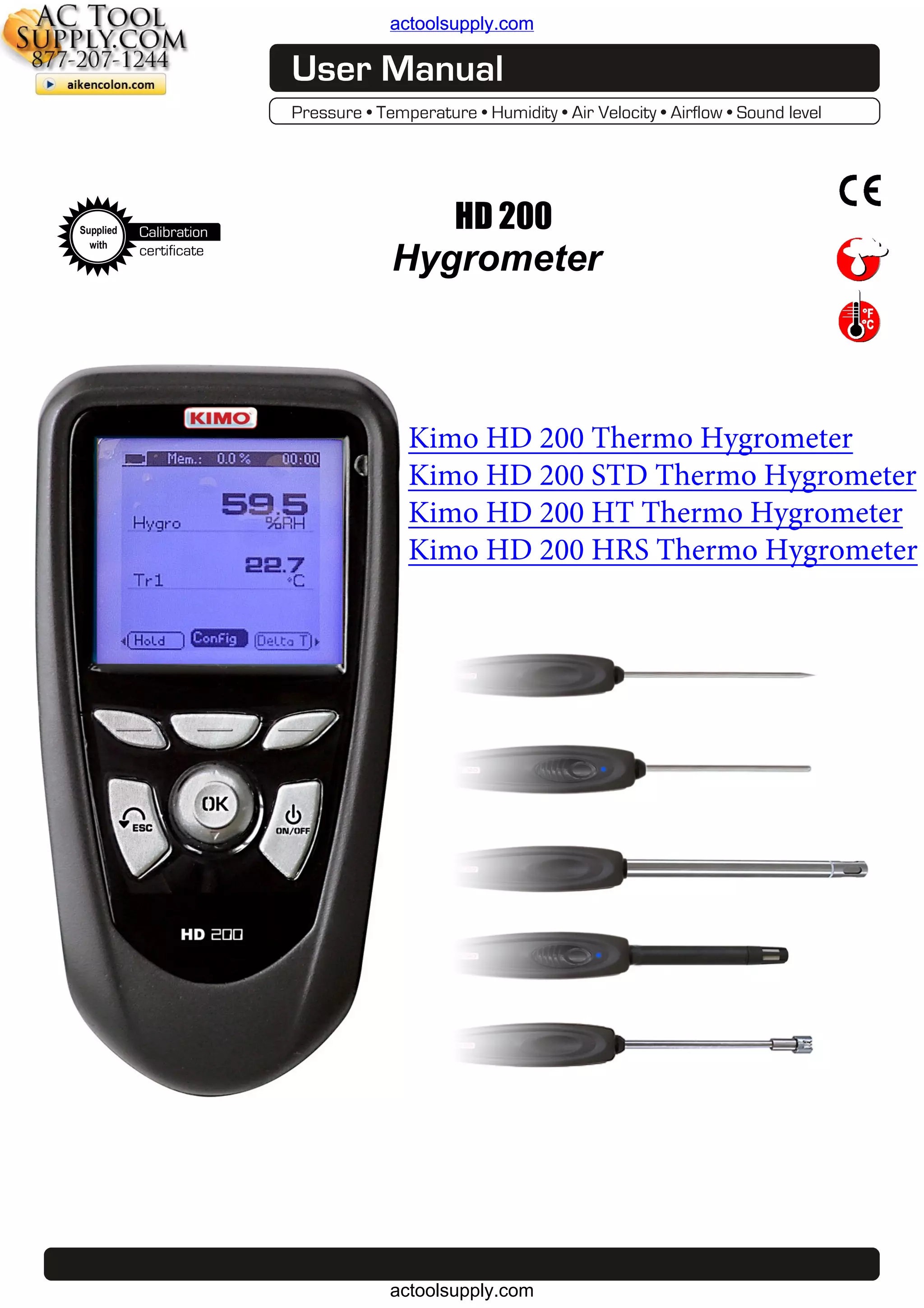 Kimo 200 HT Thermo Hygrometer Manual | PDF