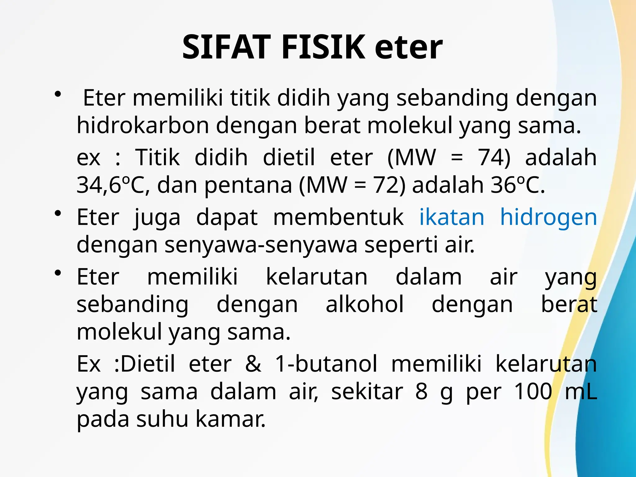 Kimia Organik - Gugus Fungsi Alkohol dan Eter | PPTX
