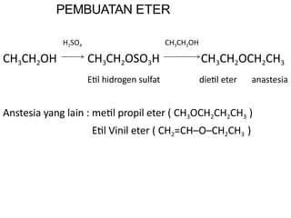 Kimia Organik - Gugus Fungsi Alkohol dan Eter | PPTX