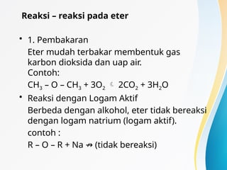 Kimia Organik - Gugus Fungsi Alkohol dan Eter | PPTX