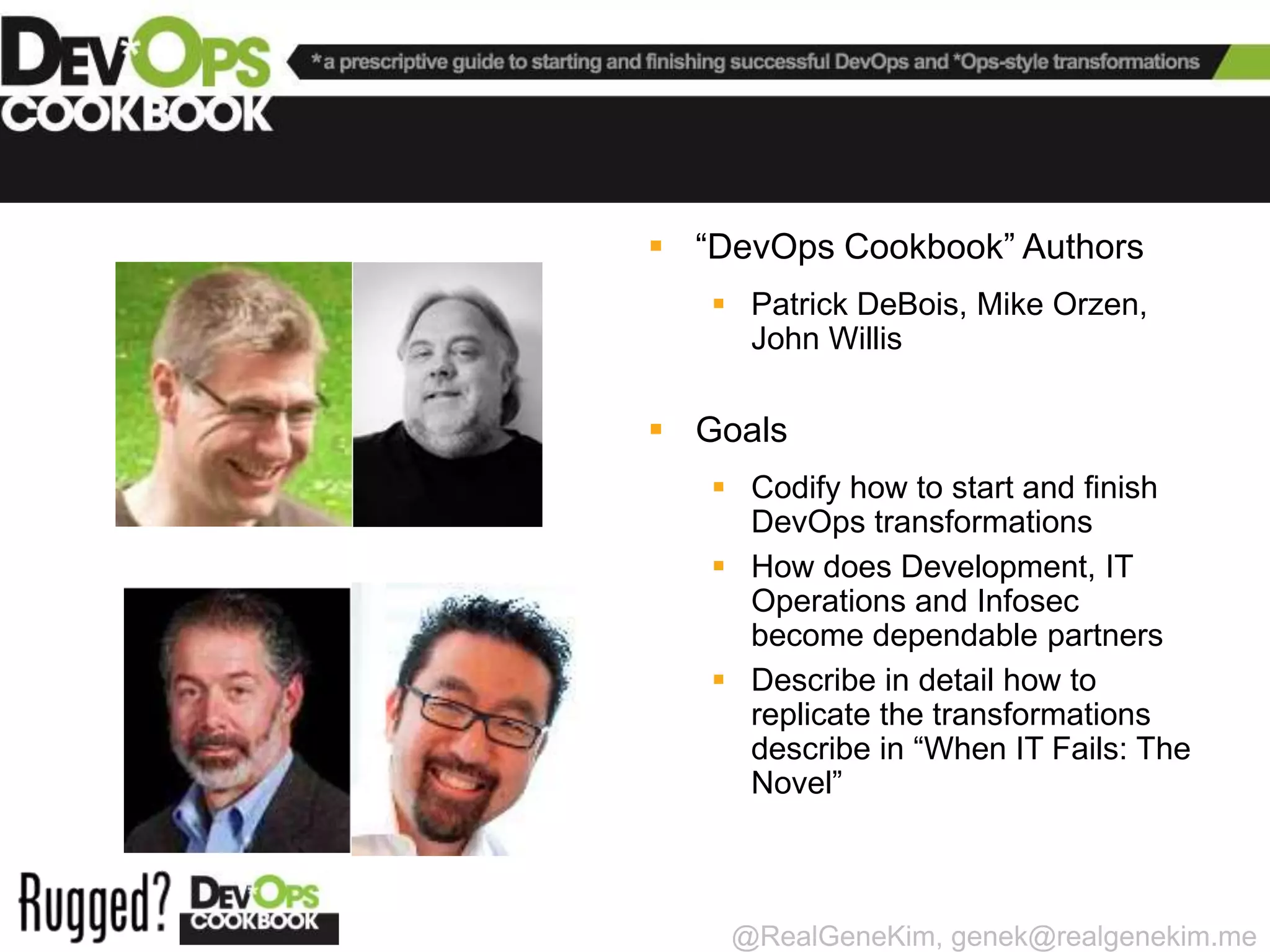 ServiceNow ITIL at Ludicrous Speeds - Rugged DevOps | PPT