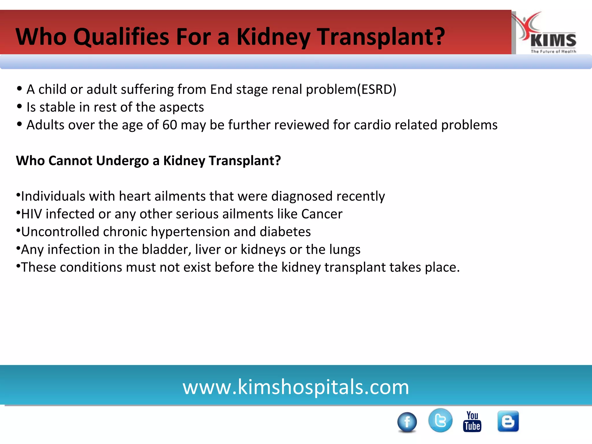 Cadaver Kidney Transplantation Procedure @ KIMS Hospitals | PPT
